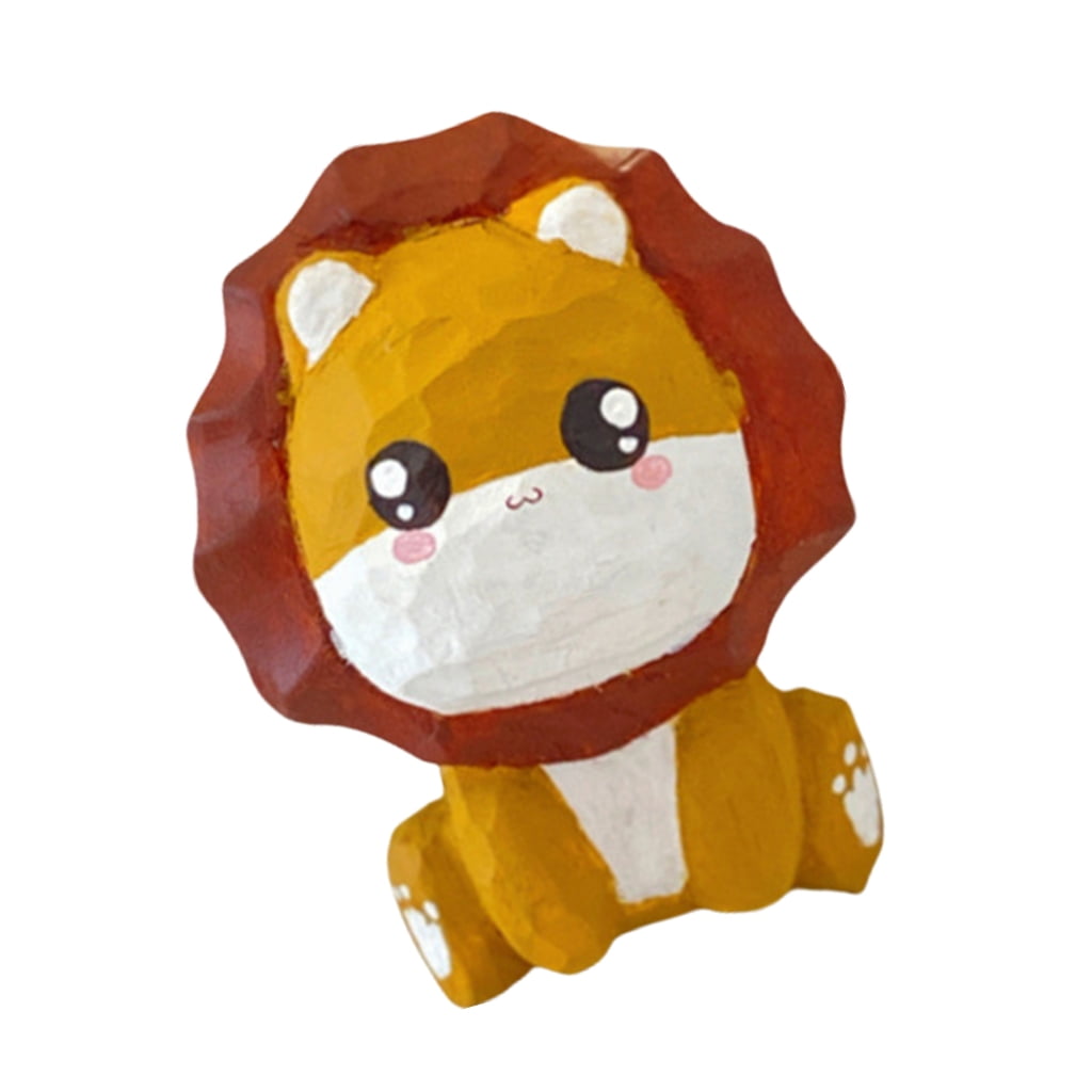 BQBQERT Hand Carveds Wood Lion, Miniature Figure for Home Interior ...