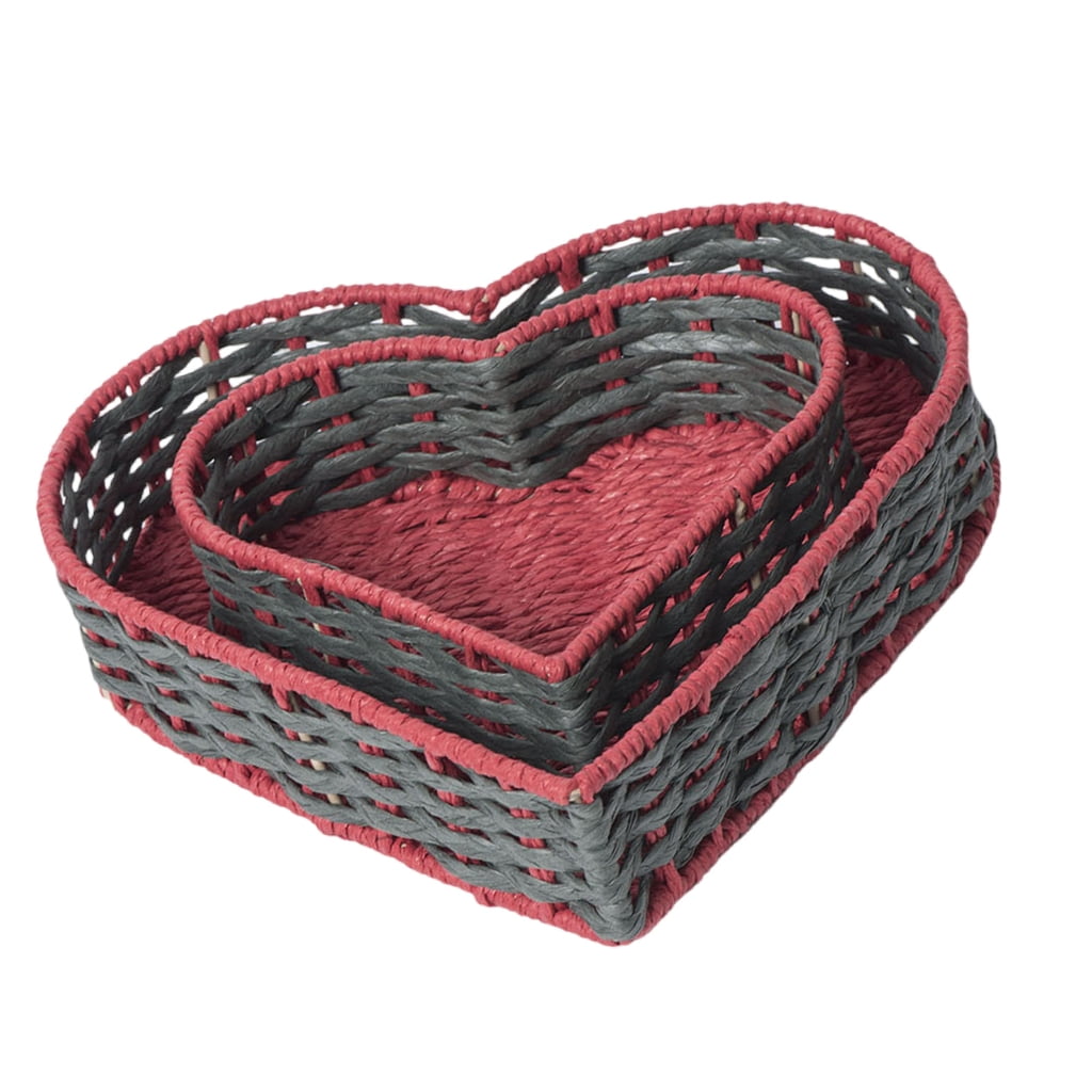 BQBQERT Multipurpose Handwoven Heart Baskets for Bread Snacks Fruit and ...
