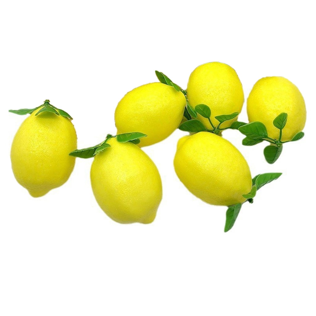 BQBQERT Pack of 6 Simulated Lemon for Commercial Showcases Fruit Shape ...