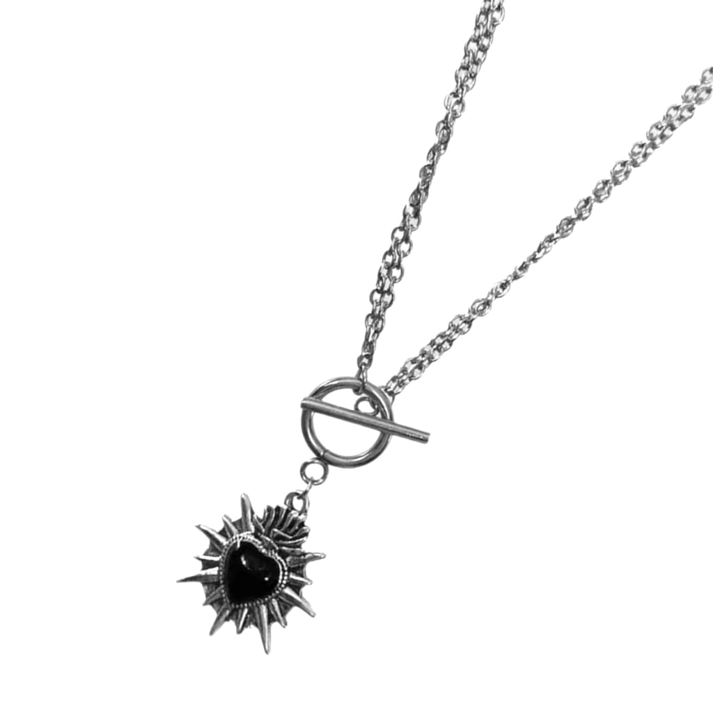 BQBQERT Punk Styles Heart Shaped Necklace With Spikes Alloy Gothic ...