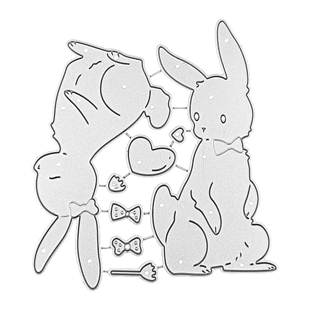 BQBQERT Rabbit Metal Cutting Dies Stencil Scrapbooking DIY Album Stamp ...