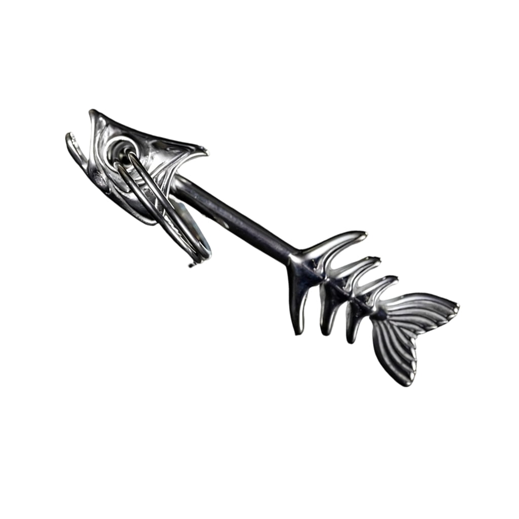BQBQERT Retro Fish Bone Keychain Removable Hook Unique Design Rings ...