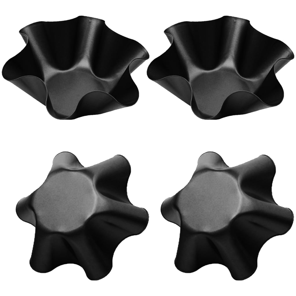 BQBQERT Set of 4 Multifunctional Fluted Flower Shape Cake Pan Carbon ...