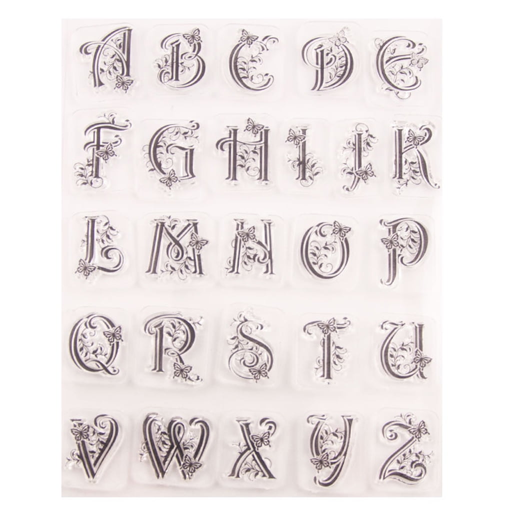 BQBQERT Uppercase Letter Silicone Clear Seal Stamp Scrapbooking ...