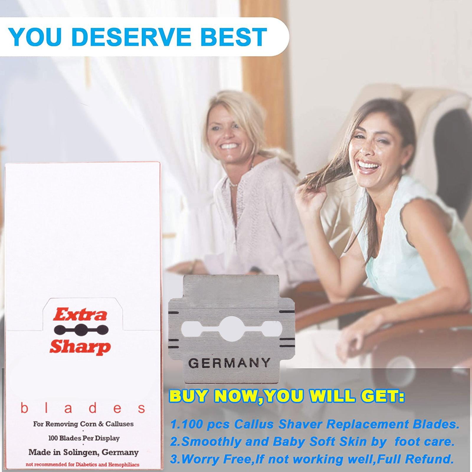 BQLQBQLQ 100pcs Corn Plane Blades Set Pro Callus Rasp Tools Salon Pedicure Foot Sharp - Walmart.com