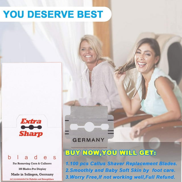 BQLQBQLQ 100pcs Corn Plane Blades Set Pro Callus Rasp Tools Salon Pedicure Foot Sharp - Walmart.com