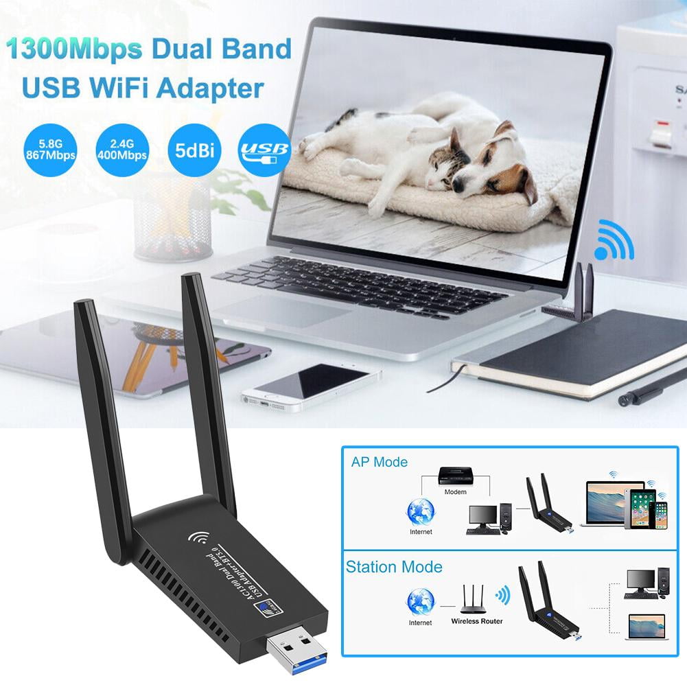 BQLQBQLQ 1300Mbps Dual Band USB5.0 WiFi Adapter WiFi Bluetooth 5.0 ...