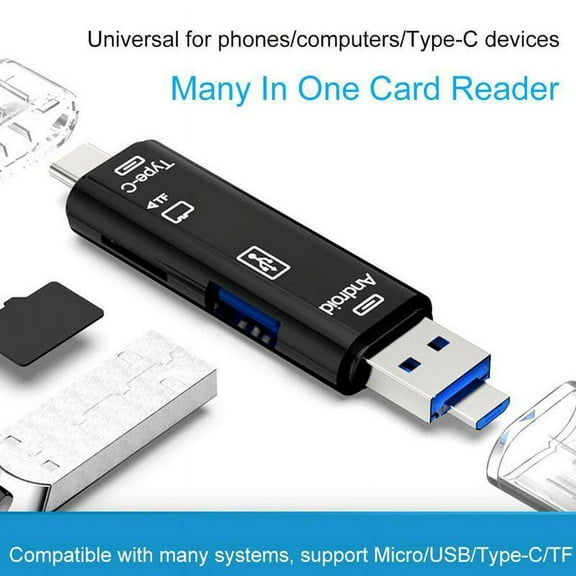 Onn+ USB C USB 2.0 Memory Card Reader for SD and Micro SD Cards ...