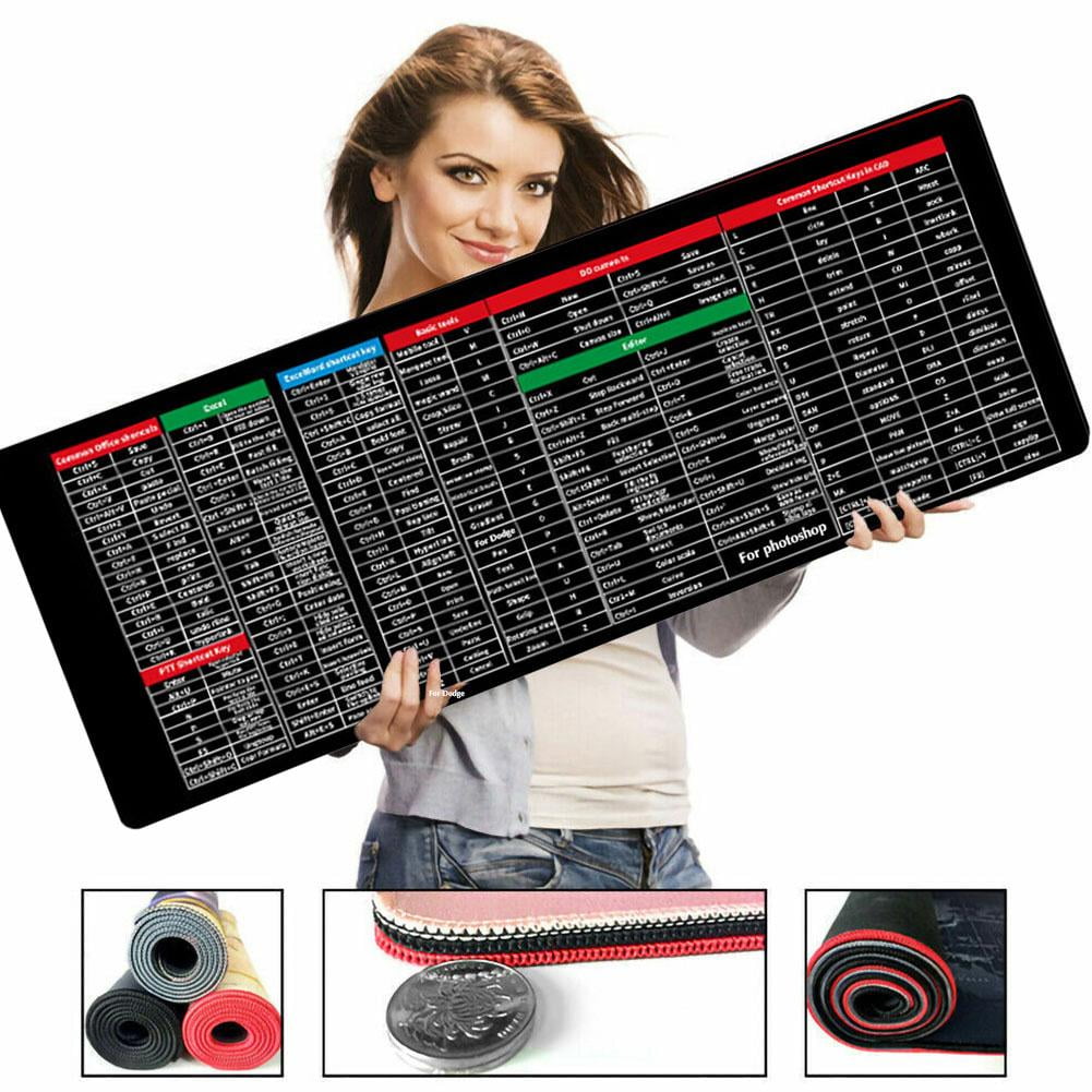 BQLQBQLQ 2025 Large Size Mouse Pad Shortcut Keys Desk Pad Mat Slip PS ...