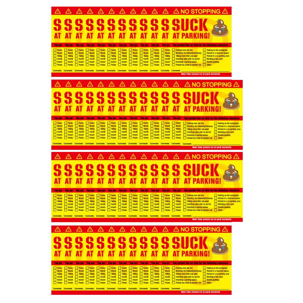 BQLQBQLQ 47f50 Cards, Parking Violation Cards "You Parked Like An Idiot ...