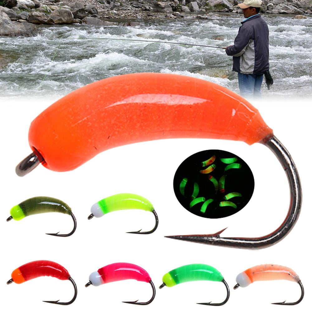 BQLQBQLQ 5x Earth Worm Fly Nymph Bugs For Trout Perch Bluegill Fly ...