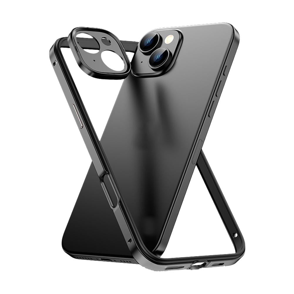 BQLQBQLQ [Black] Straight Edge Pure Frame + Metal Lens Frame For Iphone ...