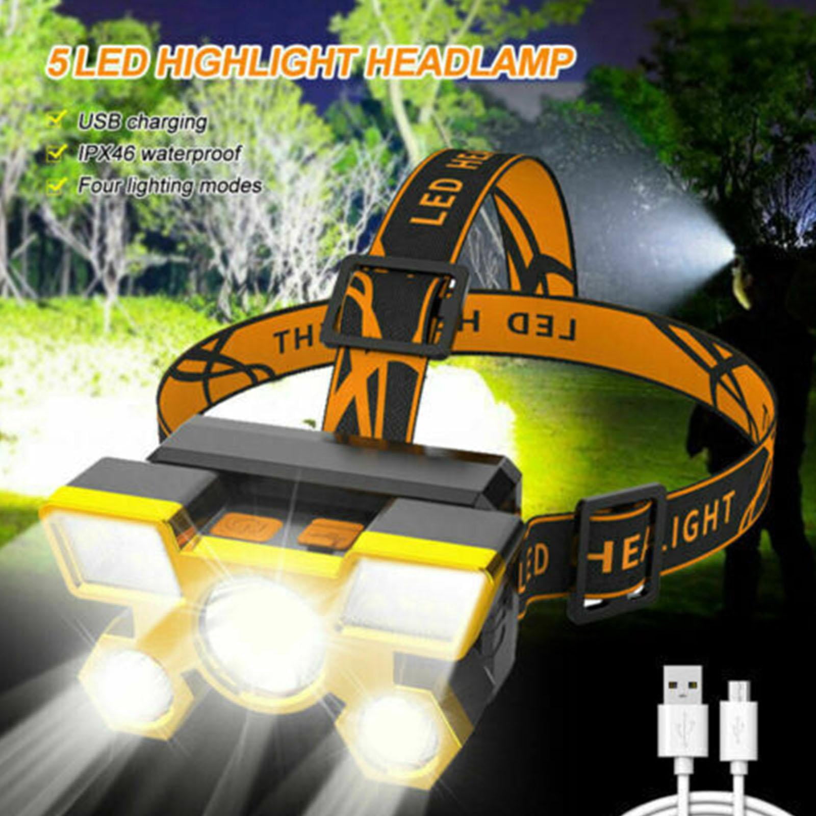 BQLQBQLQ COB LED Headlamp Rechargeable Head Light Flashlight Torch N ...