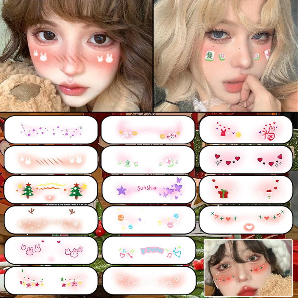 BQLQBQLQ Christmas Makeup Face Stickers Temporary Makeup Tattoo Hot ...