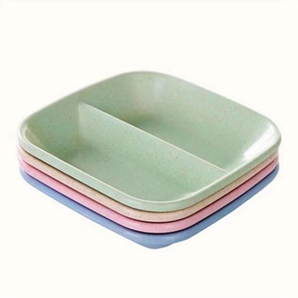 SHAPERME Double Compartment Seasoning Dish Home Plate Dipping Plate ...
