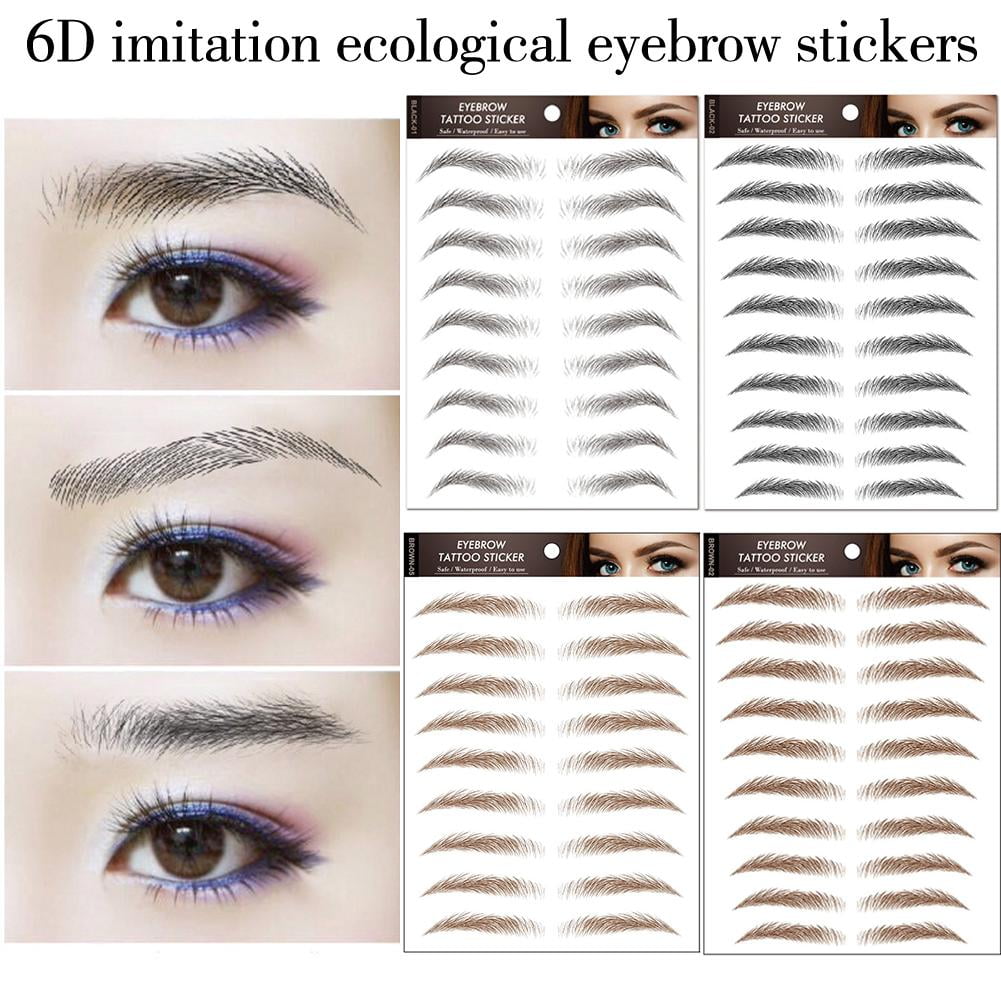 BQLQBQLQ Eyebrow Stickers Makeup Waterproof Tattoo Long Lasting Black ...
