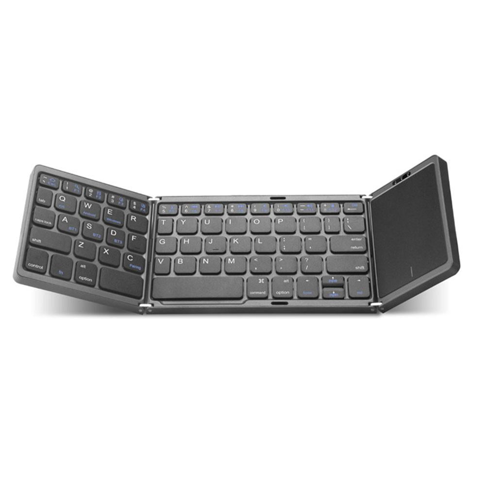 BQLQBQLQ Dark Gray Tri-Fold Wireless Bluetooth Keyboard With Touchpad ...