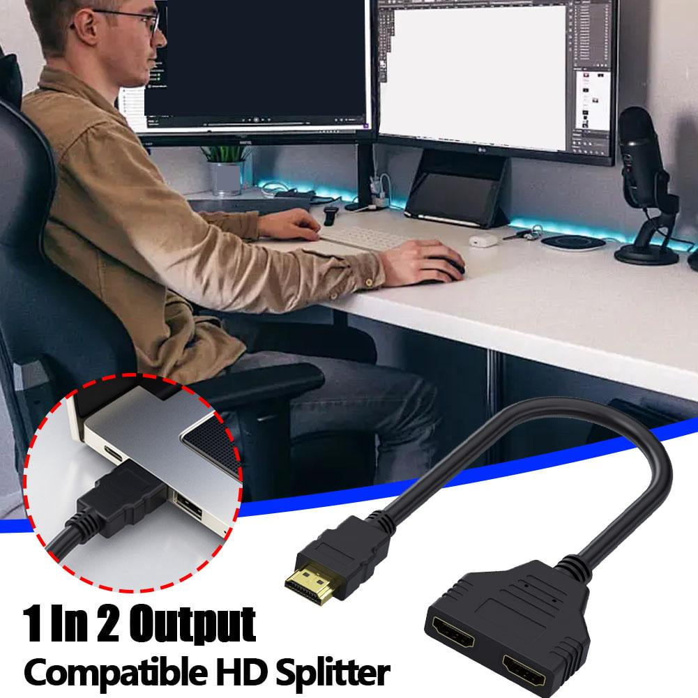 BQLQBQLQ HDMI Splitter Adapter Cable 1 Input 2 Output for Office ...