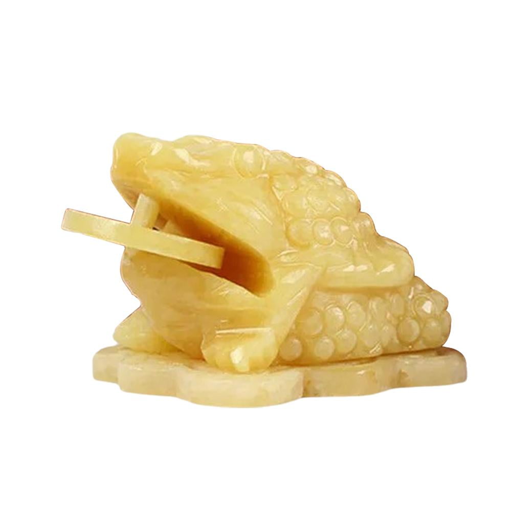 BQLQBQLQ Jade Frog with Coin in Mouth Money Toad Statue Attract Wealth ...