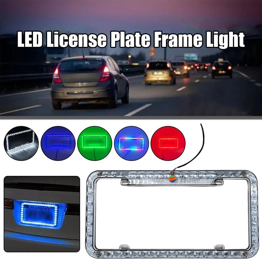 BQLQBQLQ LED License Plate Frame Light Front Rear License Frame Holder ...