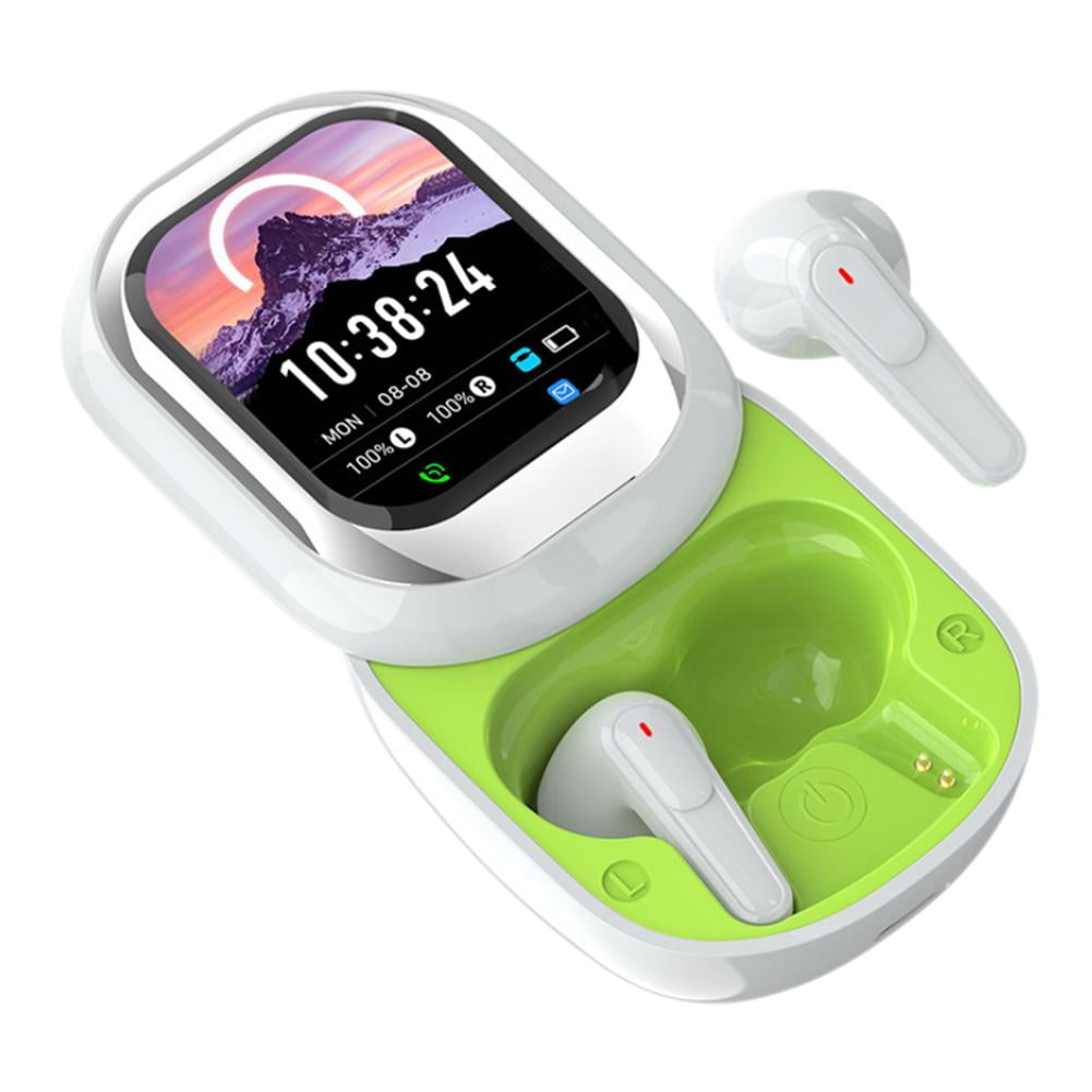 BQLQBQLQ New White Smart Bluetooth Headset With Sliding Cover Design, Touch Screen, Noise ...