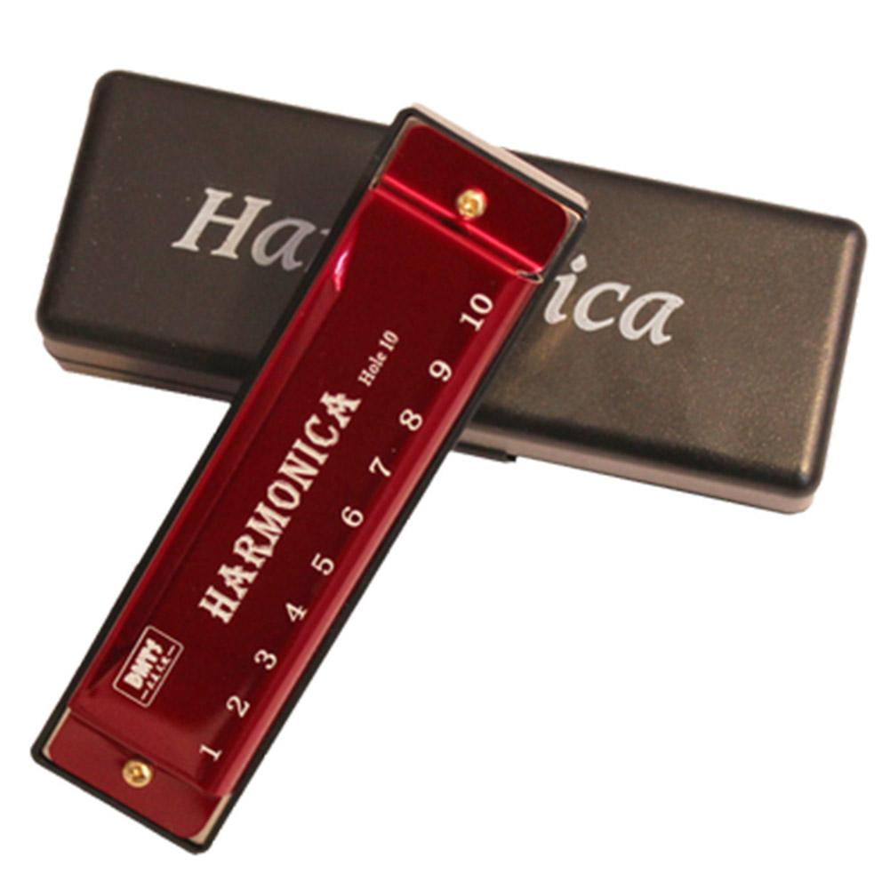 SHAPERME 10hole titanium single row metal harmonica - Walmart.com