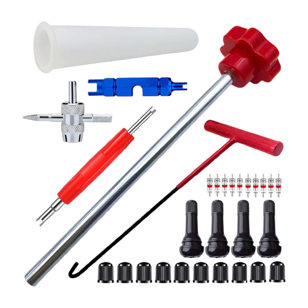BQLQBQLQ Valve Installation Tool Red 30-Piece Set Valve Installation Tool Kit Tire Repair Tool ...