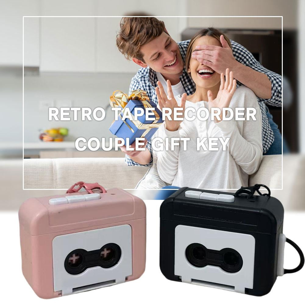 BQLQBQLQ Vintage Tape Recorder Couple Gift Keychain Mini Classic ...