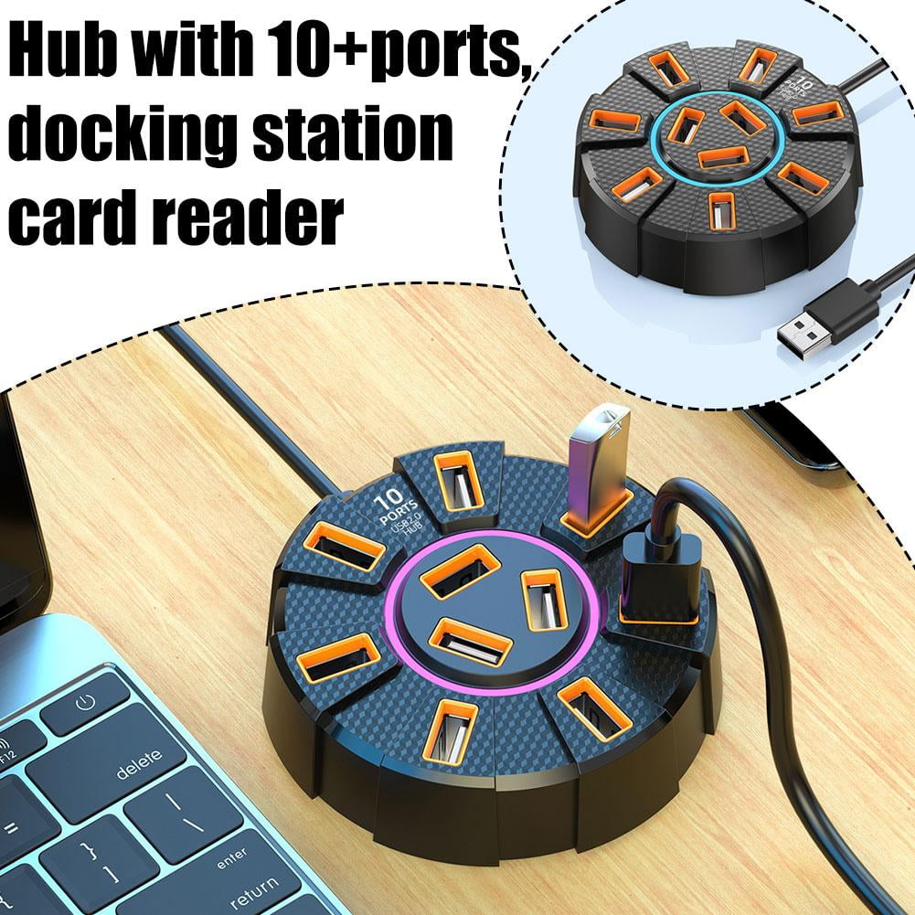 BQLQBQLQ White 1.2m Cross-Border Usb Expansion Dock New Hub One-To-10 ...