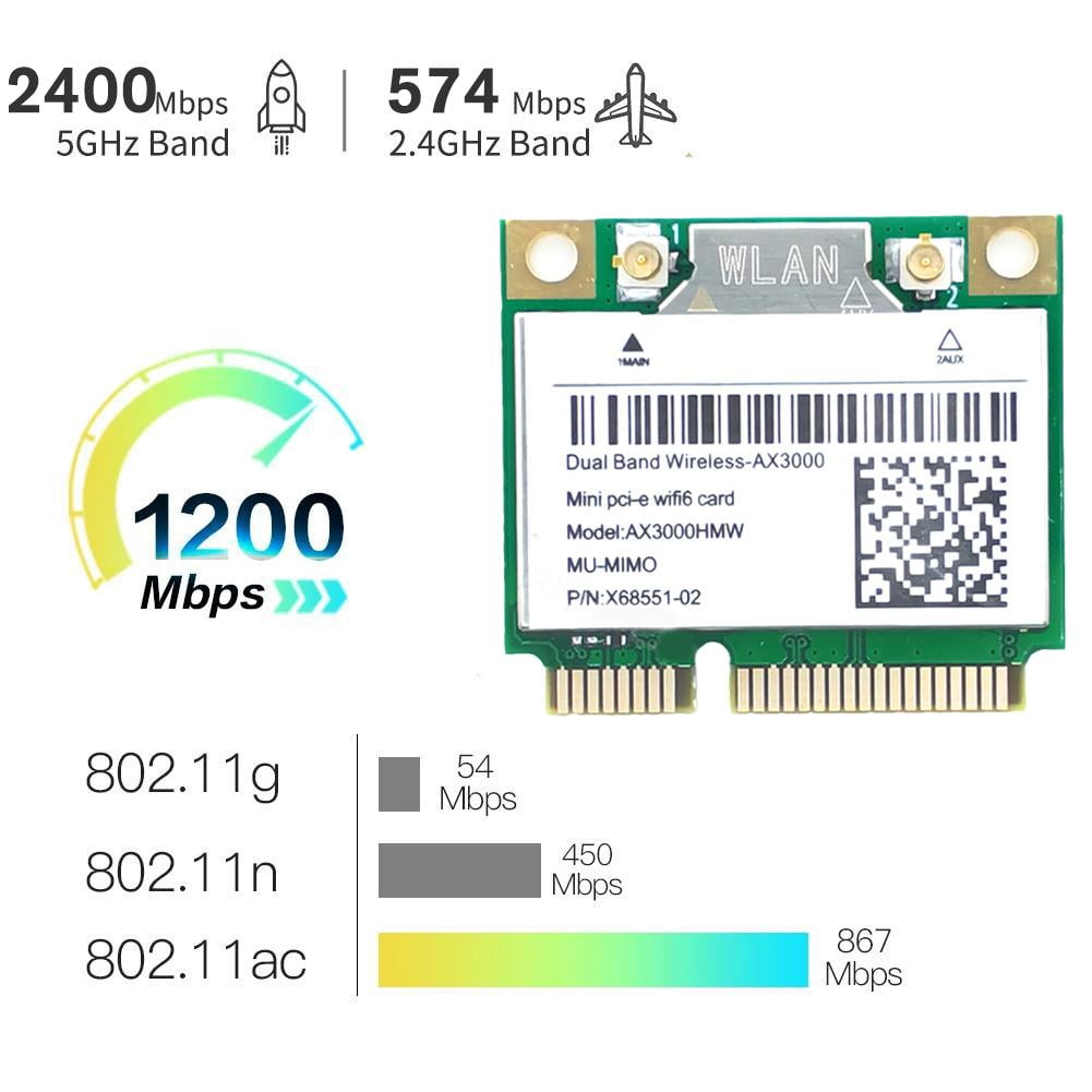 BQLQBQLQ WiFi 6E Card MPEAXE3000H Mini PCIE Network Adapter 80211AX ...