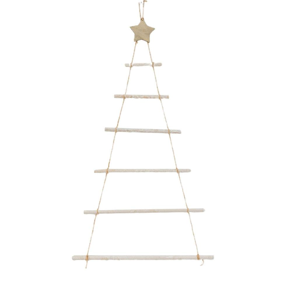 BQLQBQLQ Wood Ladder Tree with Star Wall Hanging Twig Tree christmas ...