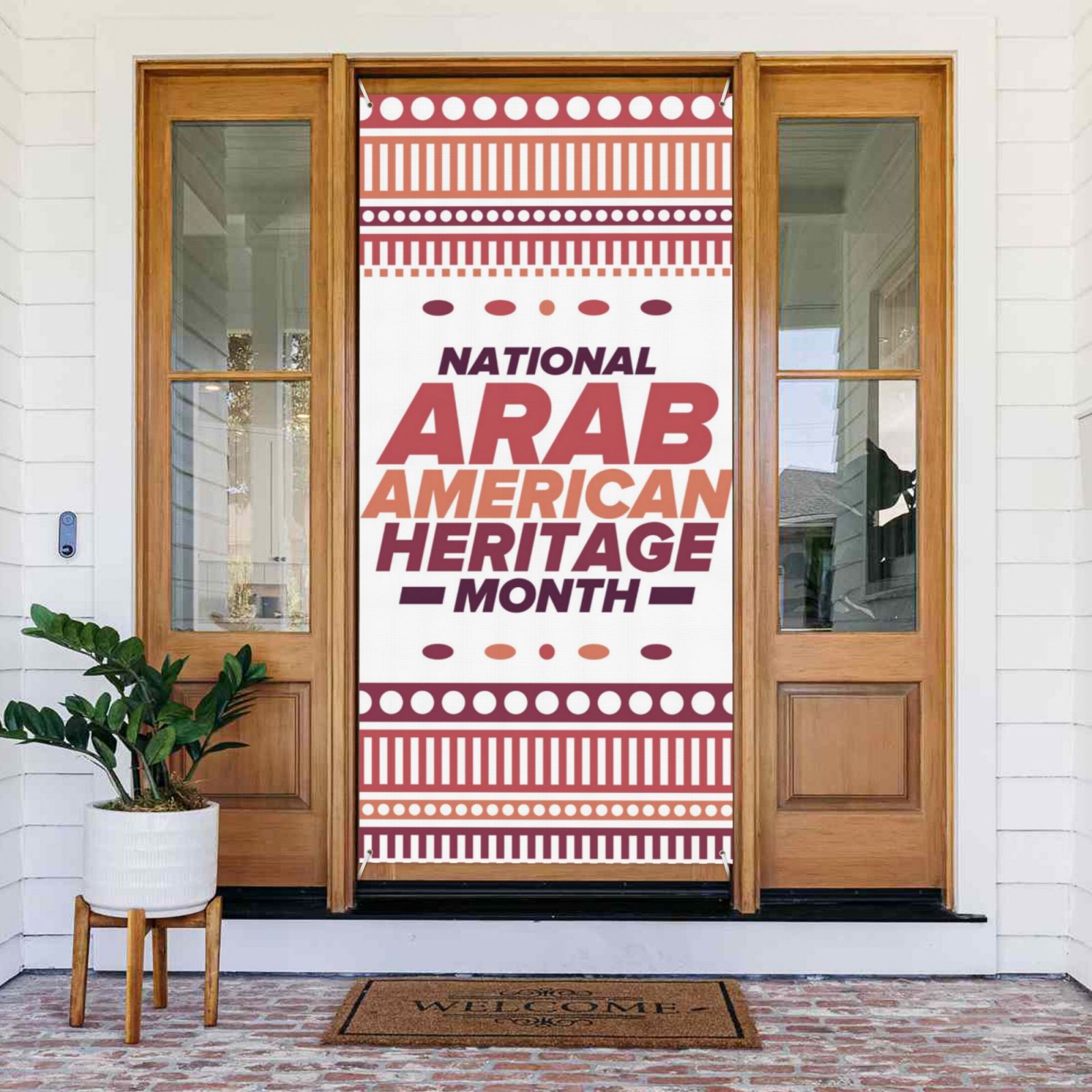 BQQLLBD Arab American Heritage Month Door Cover Banner Porch Sign ...