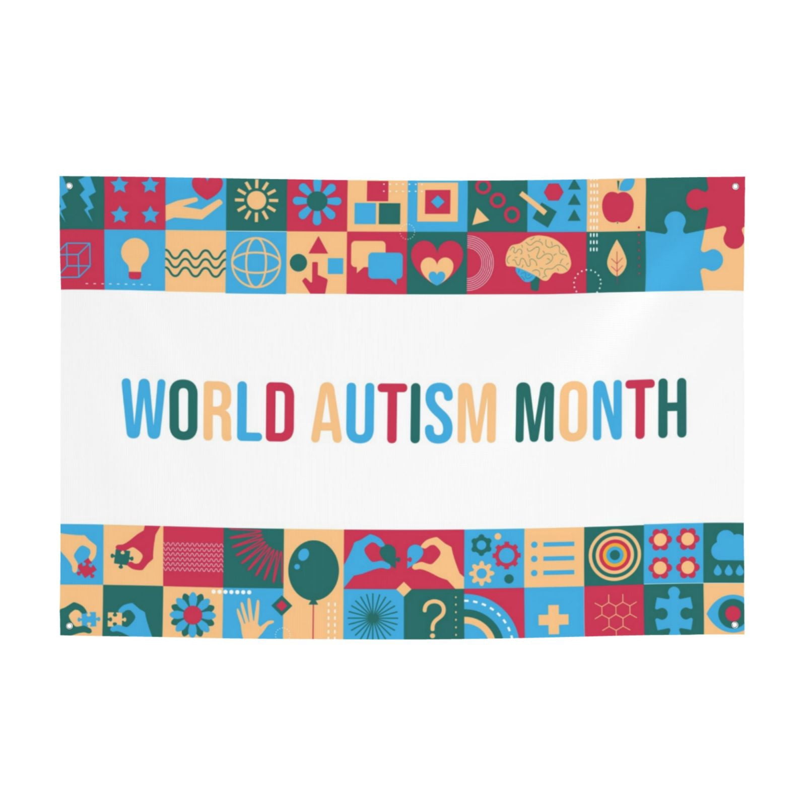 BQQLLBD Autism Awareness Month Banner Backdrop Porch Sign 47 x 71 ...