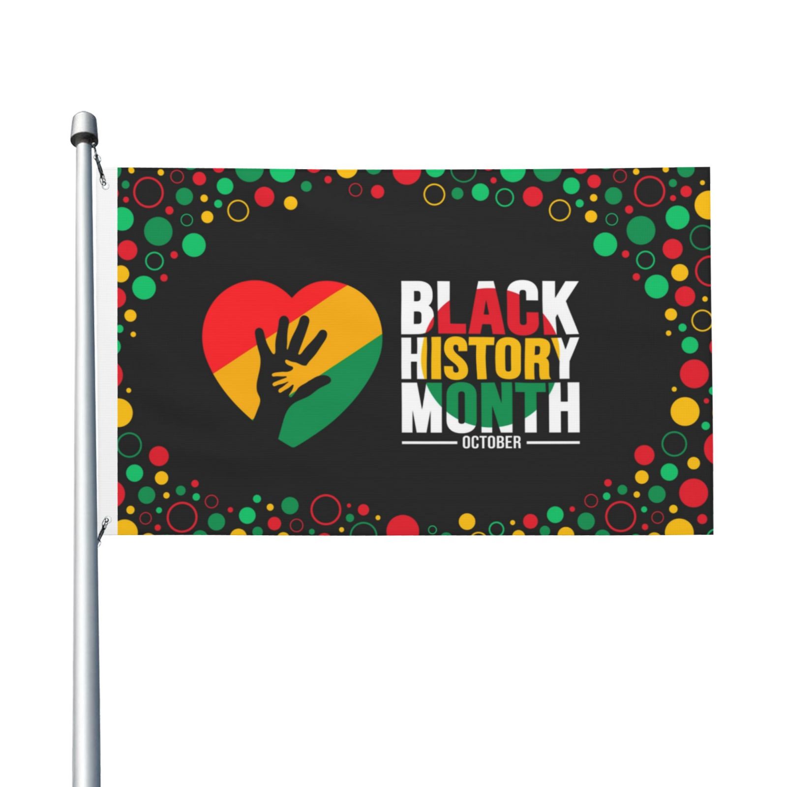 BQQLLBD Black History Month Garden Flags 3 x 5 ft Polyester Flag Double Sided Banner with Metal ...