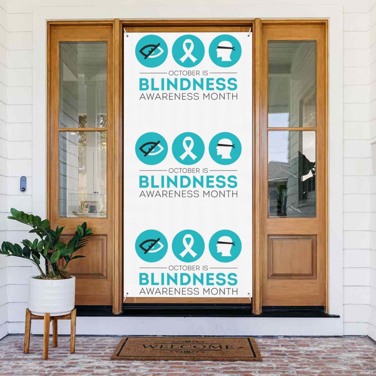 BQQLLBD Blindness Awareness Month Door Cover Banner Porch Sign ...