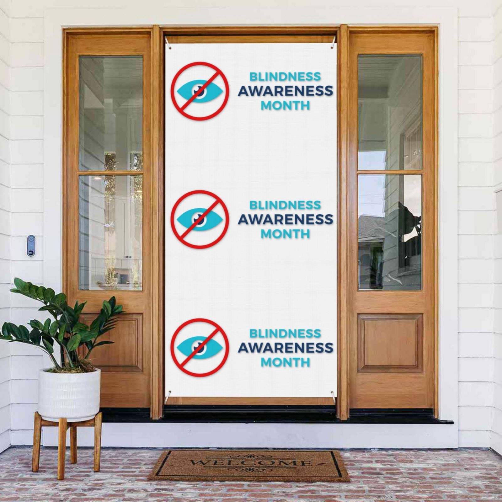 BQQLLBD Blindness Awareness Month Door Cover Banner Porch Sign ...
