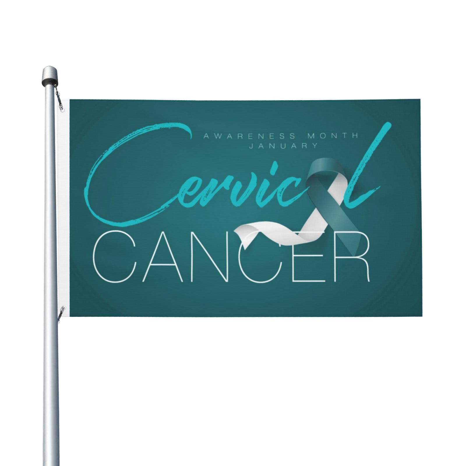 BQQLLBD Cervical Cancer Awareness Month Garden Flags 3 x 5 ft Polyester ...
