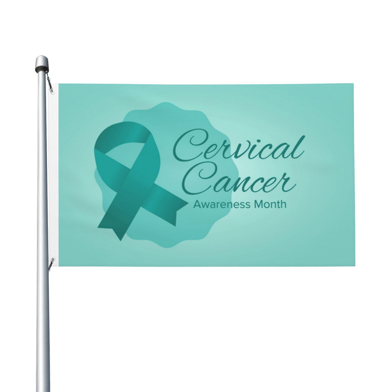 BQQLLBD Cervical Cancer Awareness Month Garden Flags 3 x 5 ft Polyester ...