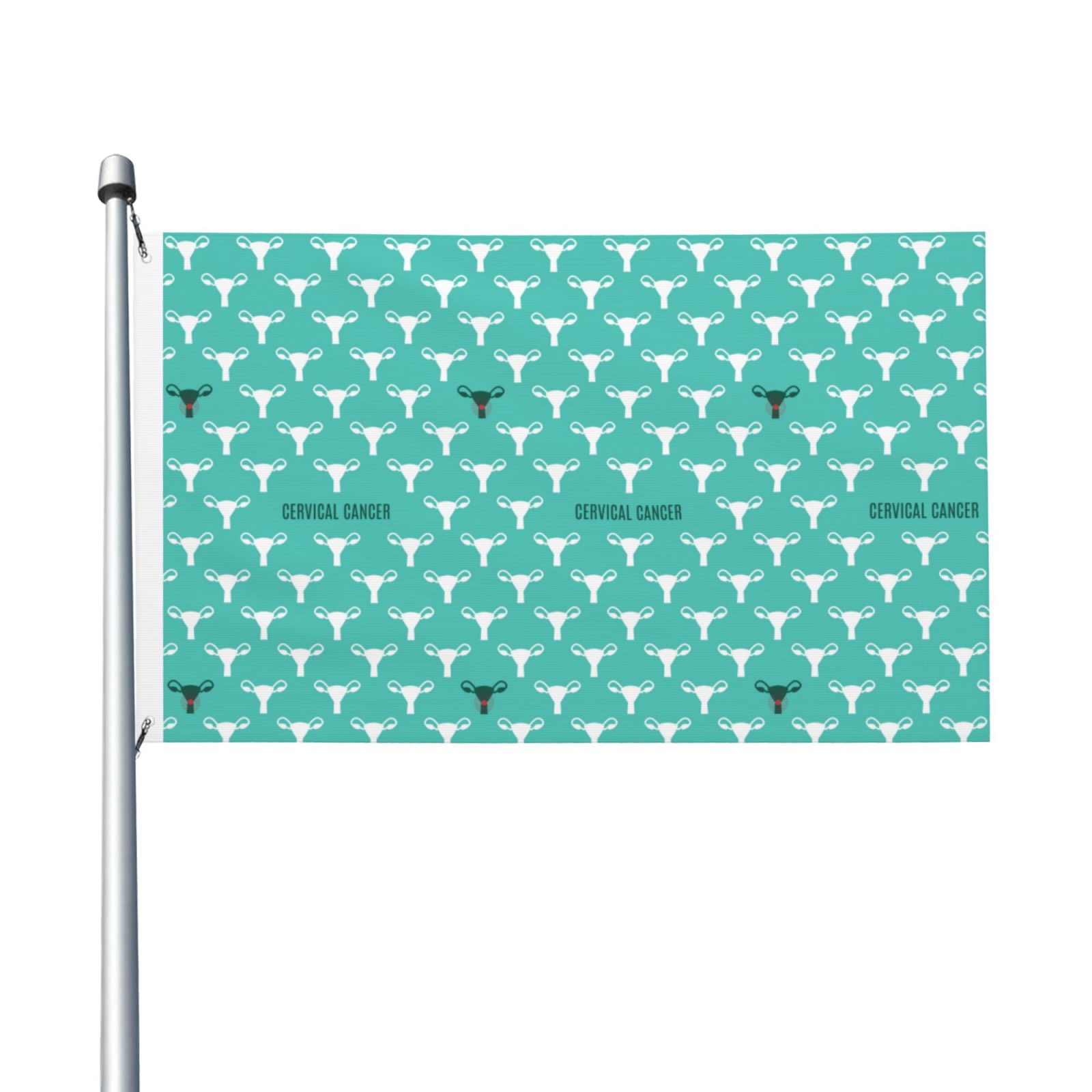 BQQLLBD Cervical Cancer Awareness Month Garden Flags 3 x 5 ft Polyester ...