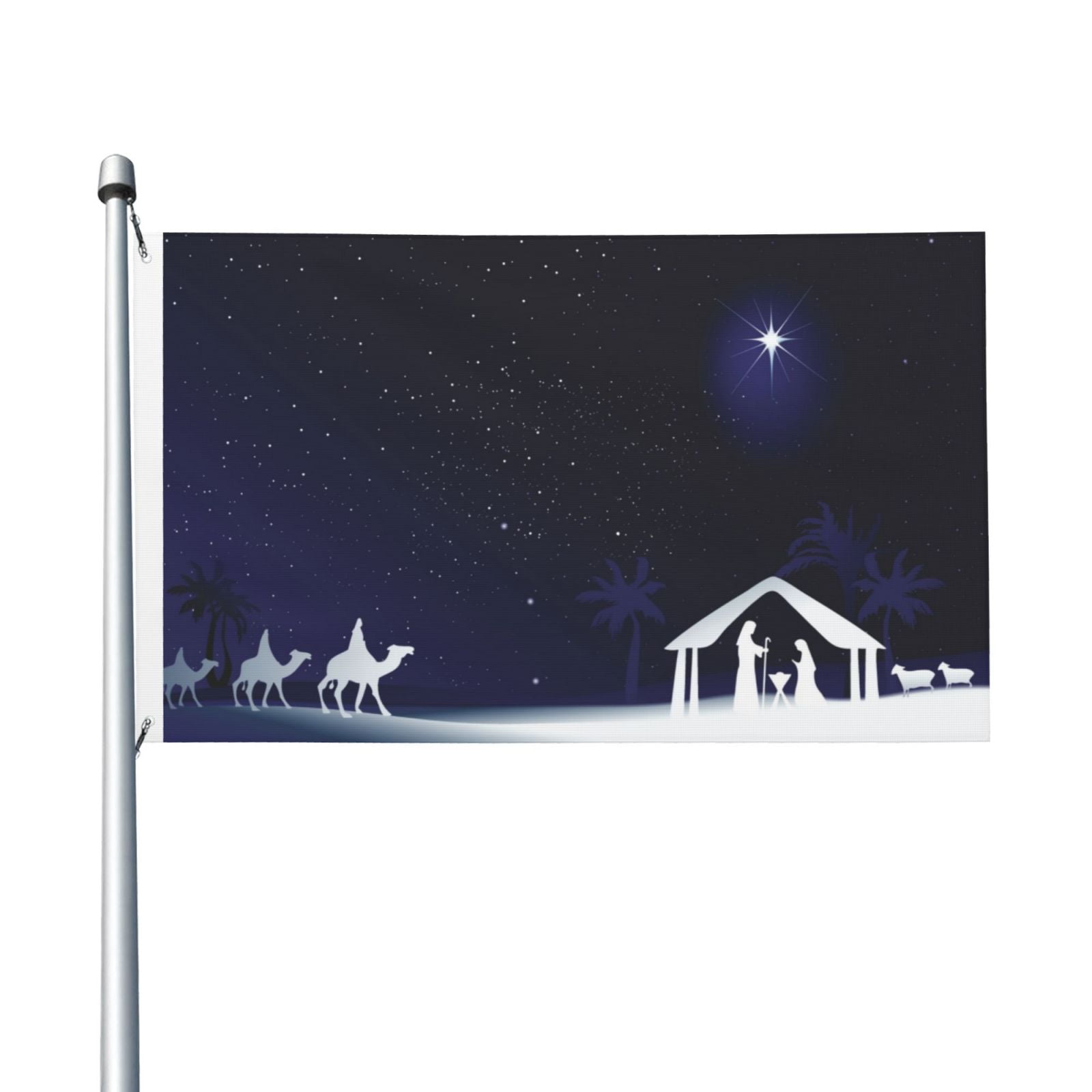 BQQLLBD Christmas Christian Nativity Scene Pattern Garden Flags 3 x 5 ...