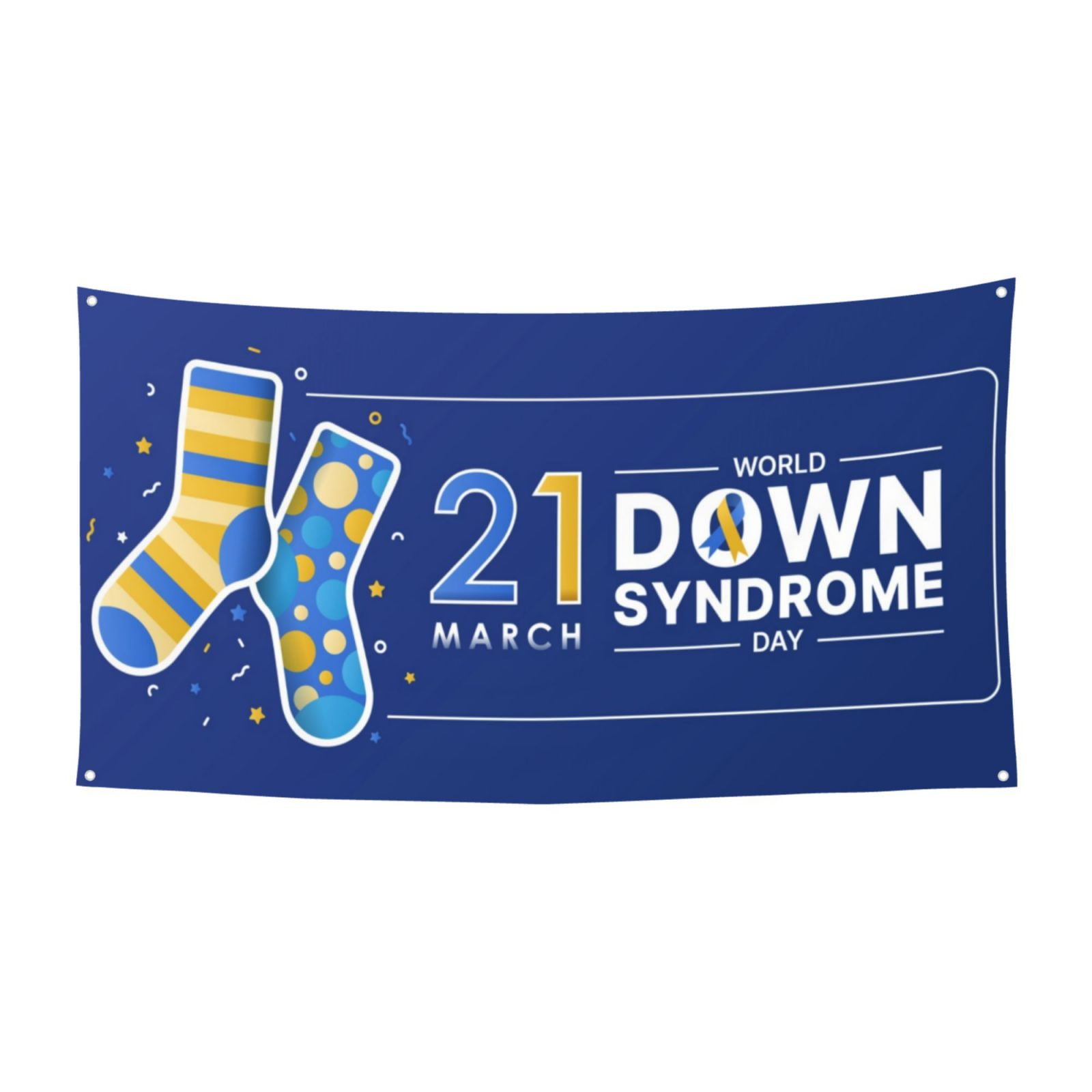 BQQLLBD Down Syndrome Awareness Day Banner Backdrop Porch Sign 35 x 70 ...