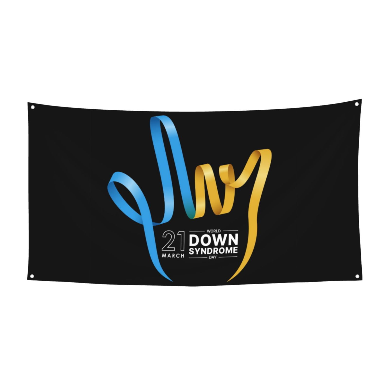 BQQLLBD Down Syndrome Awareness Day Banner Backdrop Porch Sign 35 x 70 ...