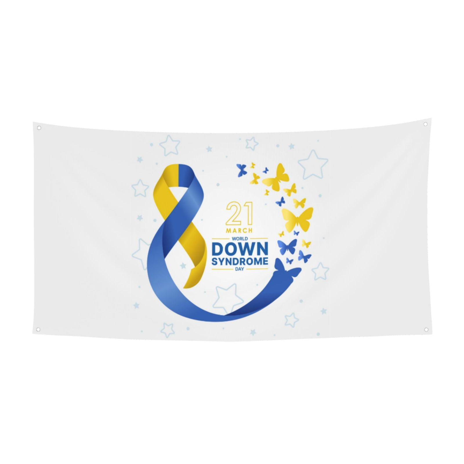 BQQLLBD Down Syndrome Awareness Day Banner Backdrop Porch Sign 35 x 70 ...
