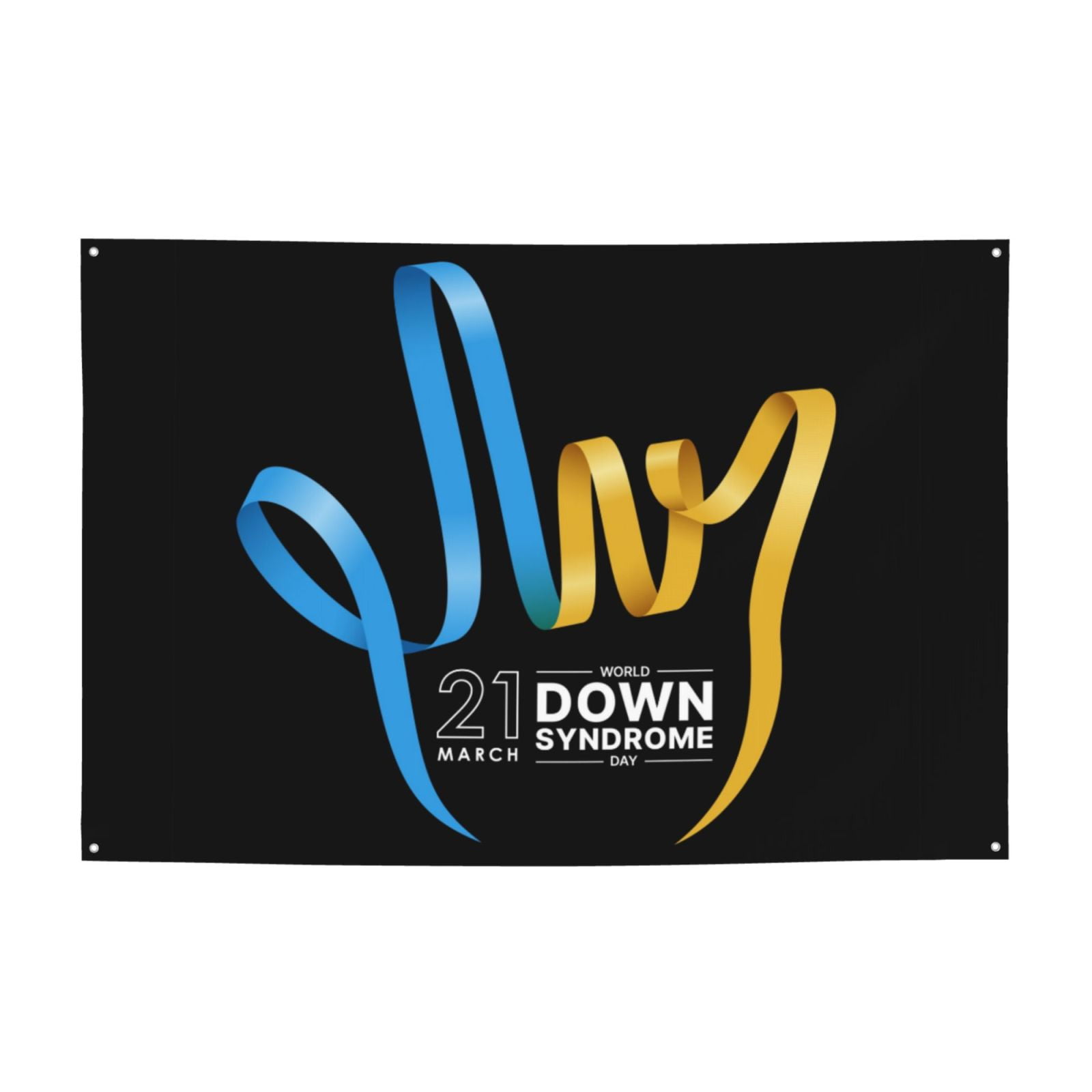 BQQLLBD Down Syndrome Awareness Day Banner Backdrop Porch Sign 47 x 71 ...