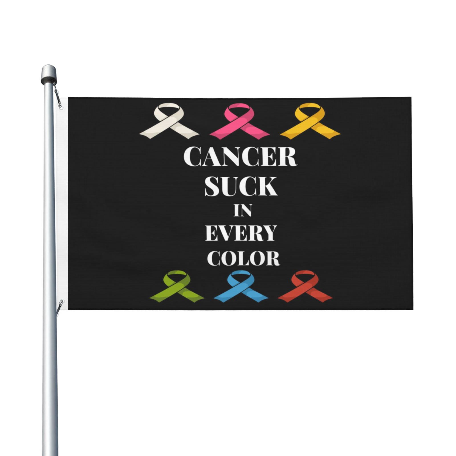 BQQLLBD Fight Cancer In All Color Fight Cancer Awareness Ribbons Garden ...