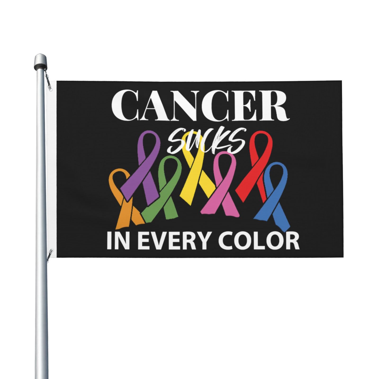 BQQLLBD Fight Cancer In All Color Fight Cancer Awareness Ribbons Garden ...