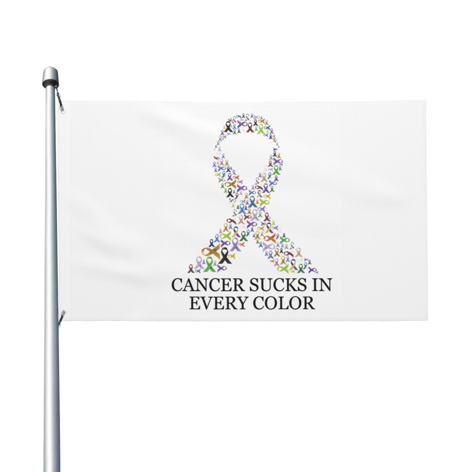 BQQLLBD Fight Cancer In All Color Fight Cancer Awareness Ribbons Garden ...