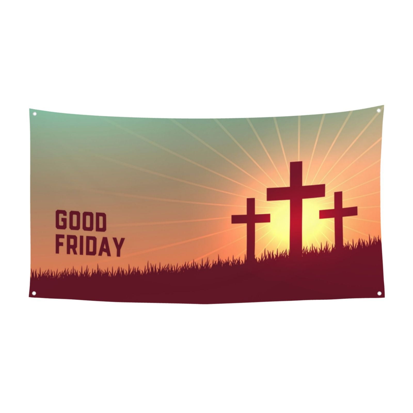 BQQLLBD Happy Good Friday Day Banner Backdrop Porch Sign 35 x 70 inches ...