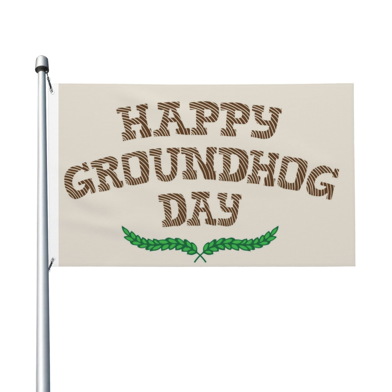 BQQLLBD Happy Groundhog Day Garden Flags 3 x 5 ft Polyester Flag Double ...