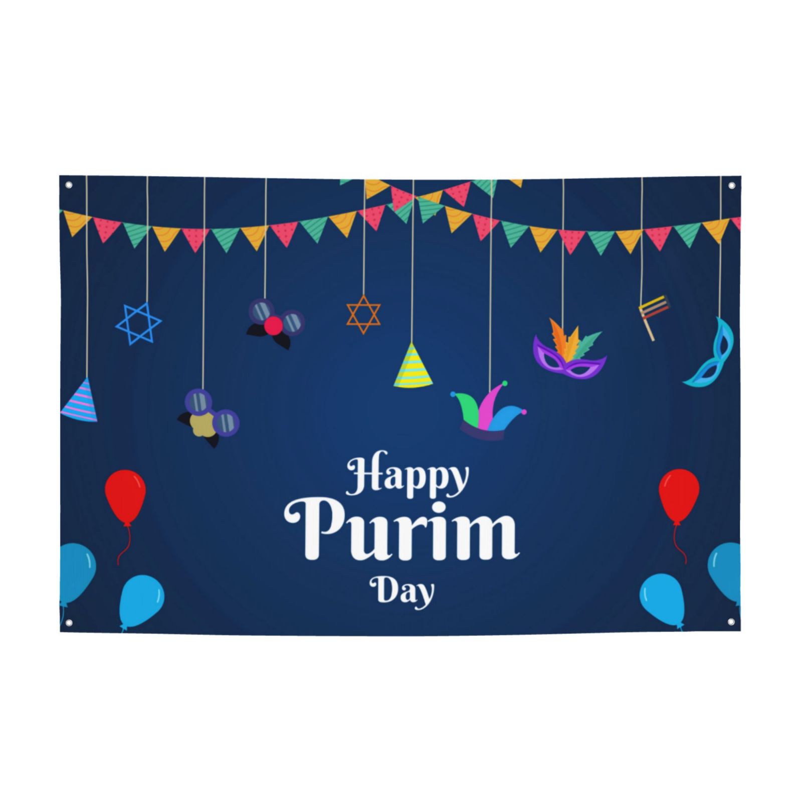 BQQLLBD Happy Purim Day Jewish Carnival Banner Backdrop Porch Sign 47 x ...